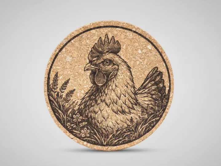 Laser cut and engrave | Cork Trivet with Rooster Engraving | Free Files ...