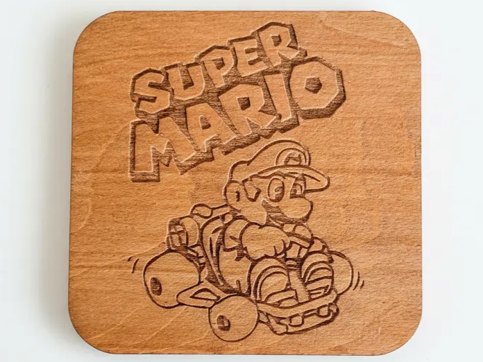 Super Mario - Mario Kart - Plywood Engraved Coaster with SVG Image ...
