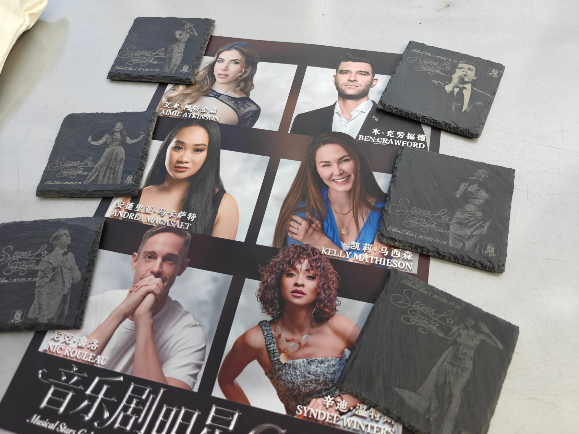 Laser-Engraved Stone Coasters Inspired by the Cast of Star Gala | Free ...
