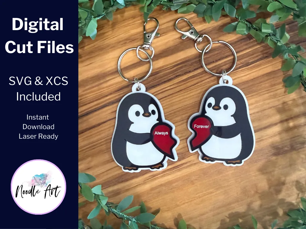 Always & Forever Penguins Keychains Design | Free Files - Atomm