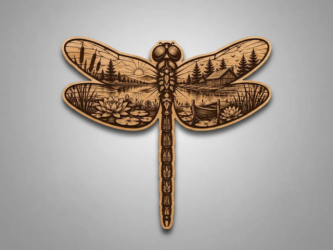 Dragonfly Scenic Cut and Engrave | Free Files - Atomm