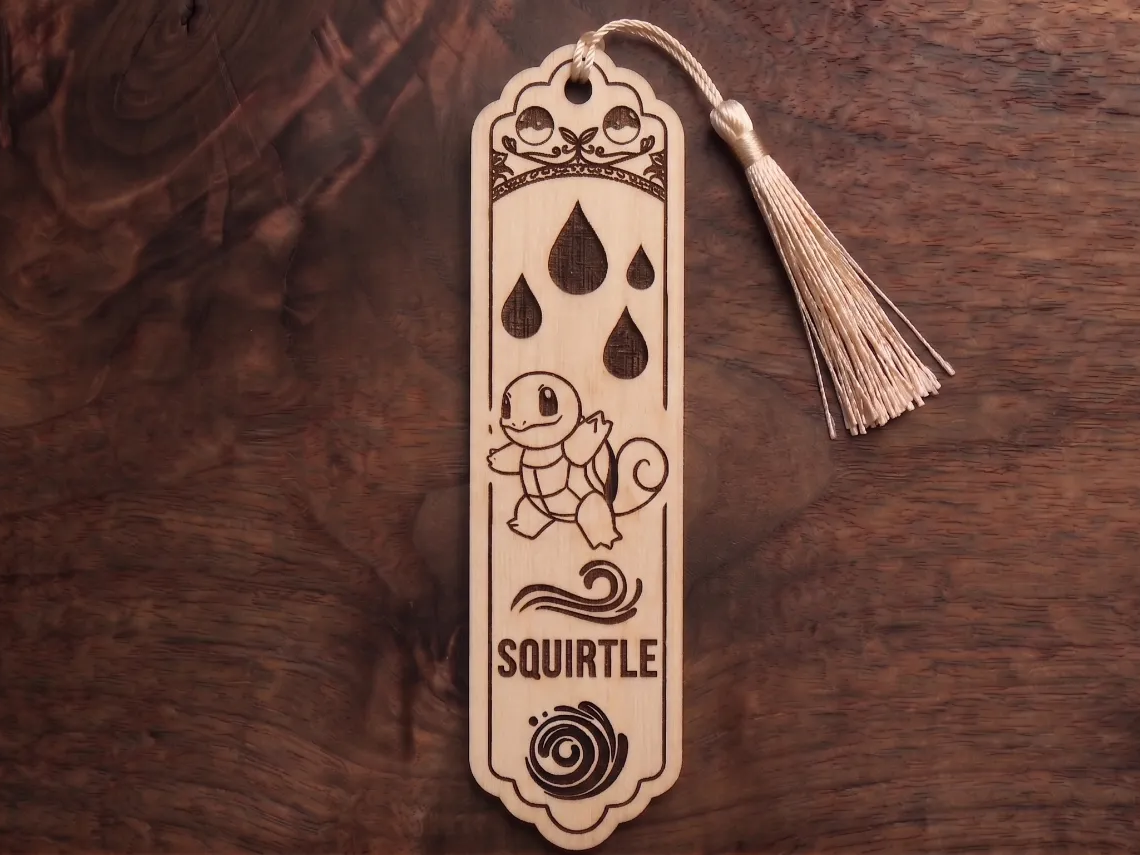 Squirtle Water Type Pokemon Wooden Bookmark | Free Files - Atomm