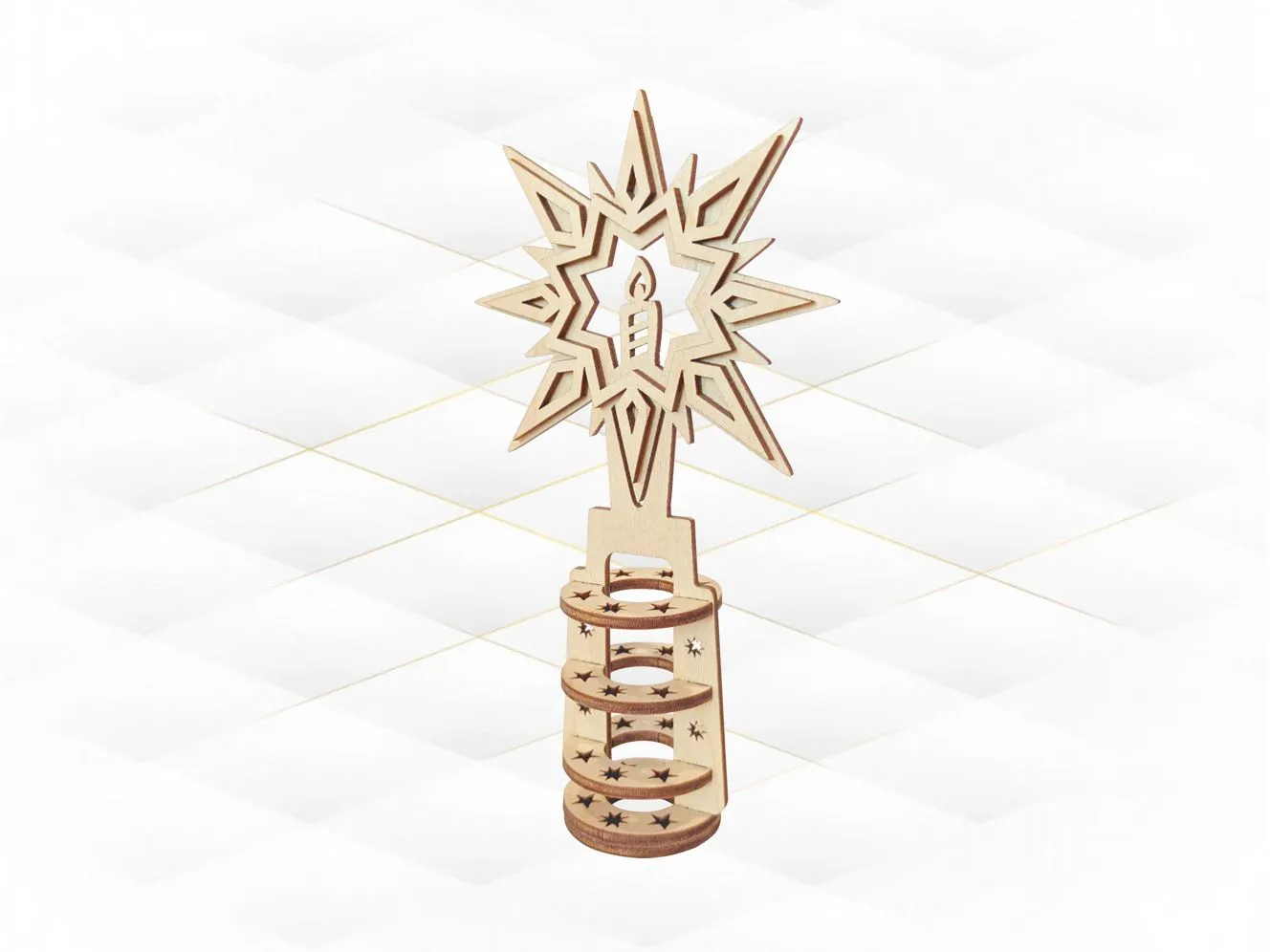 Laser cut and engrave | Gift Christmas Tree Topper, laser cut model ...