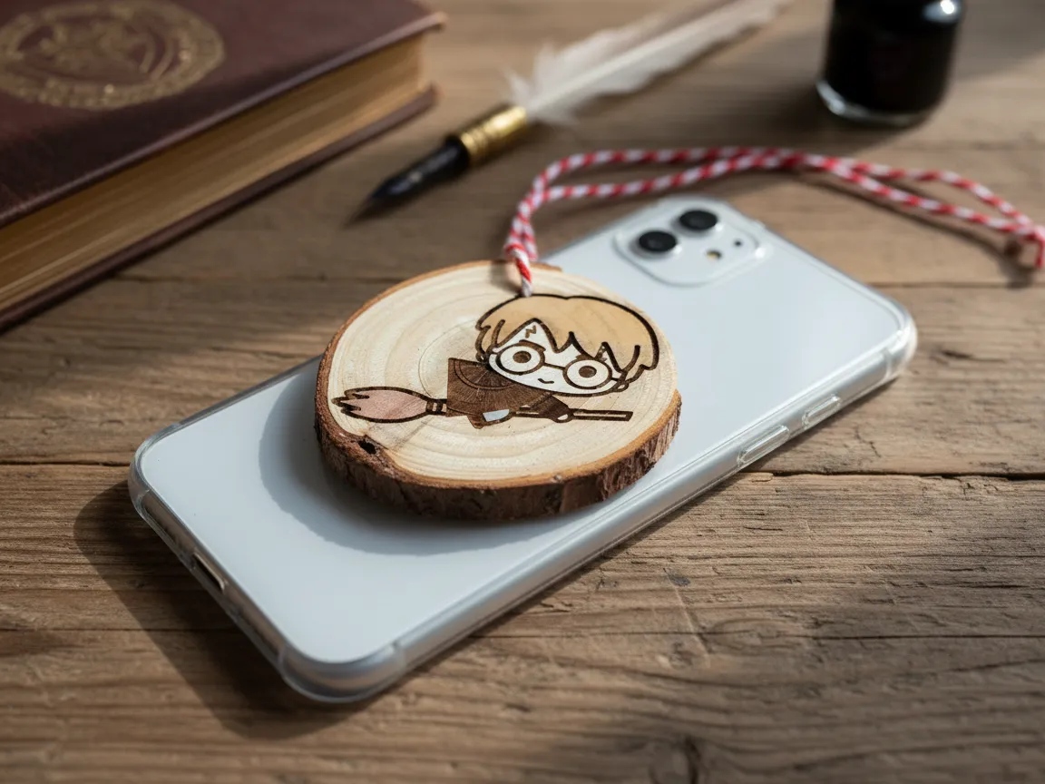 Laser Engraved Wooden Harry Potter Ornament with Red String | Free ...