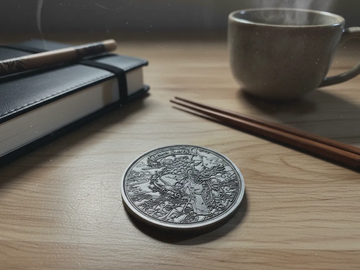 Demon Slayer themed collectible metal coin | Free Files - Atomm