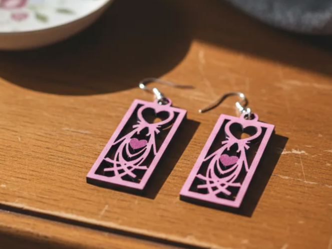 Delecate Hearts Laser cut file for wood earrings | Ready to Use Files ...