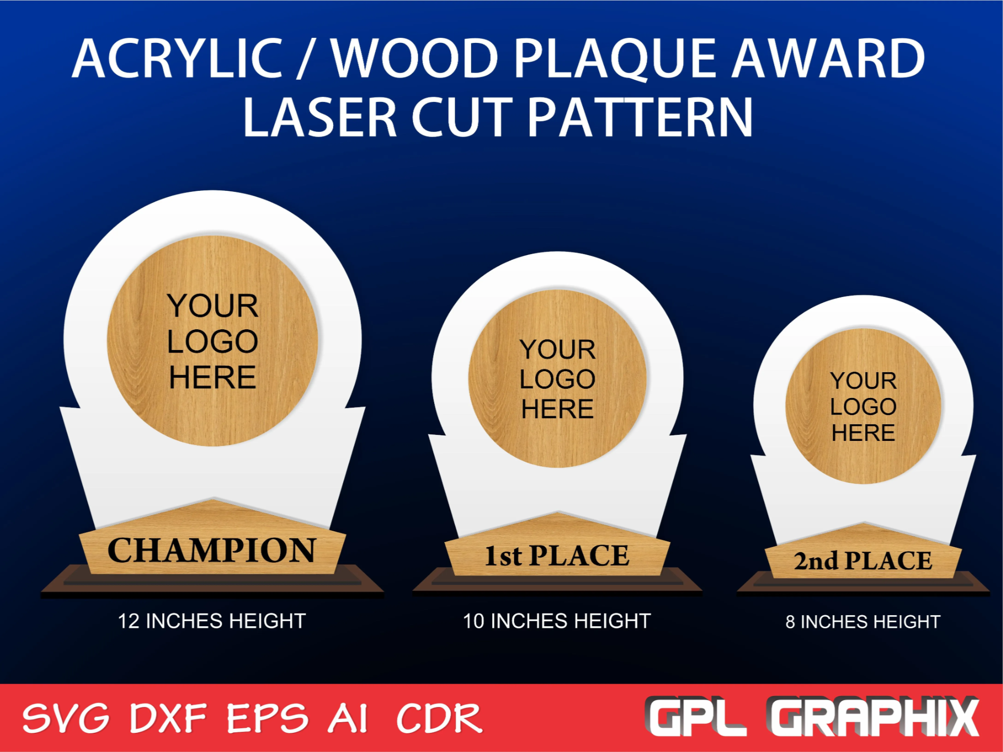 Acrylic/Wood Plaque Award Laser Cut File | Multi-Layer Plaque ...