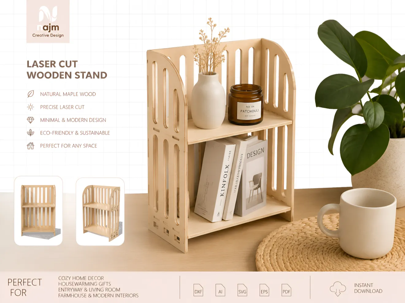 Two-Tier Wooden Desktop Storage Shelf for Books and Home Decor | Free ...