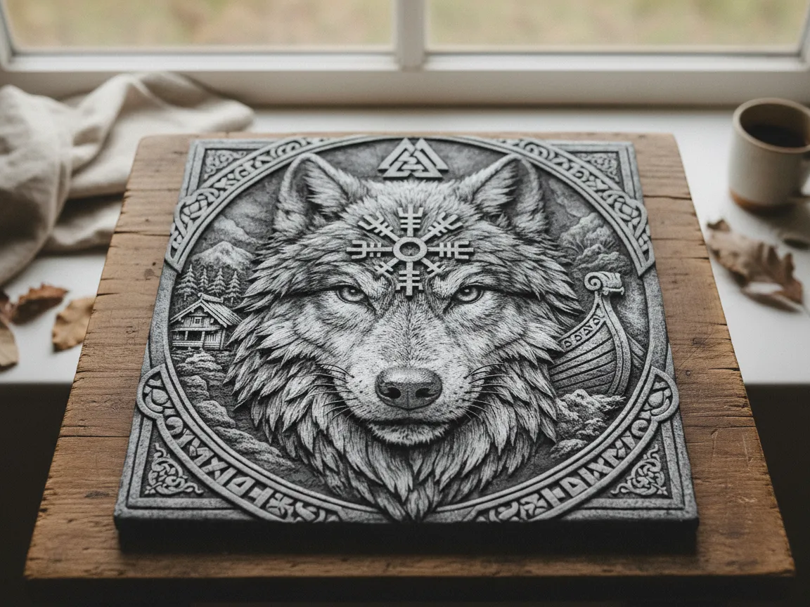 loup viking et le symbole du heaume nordique de la terreur | Free Files ...