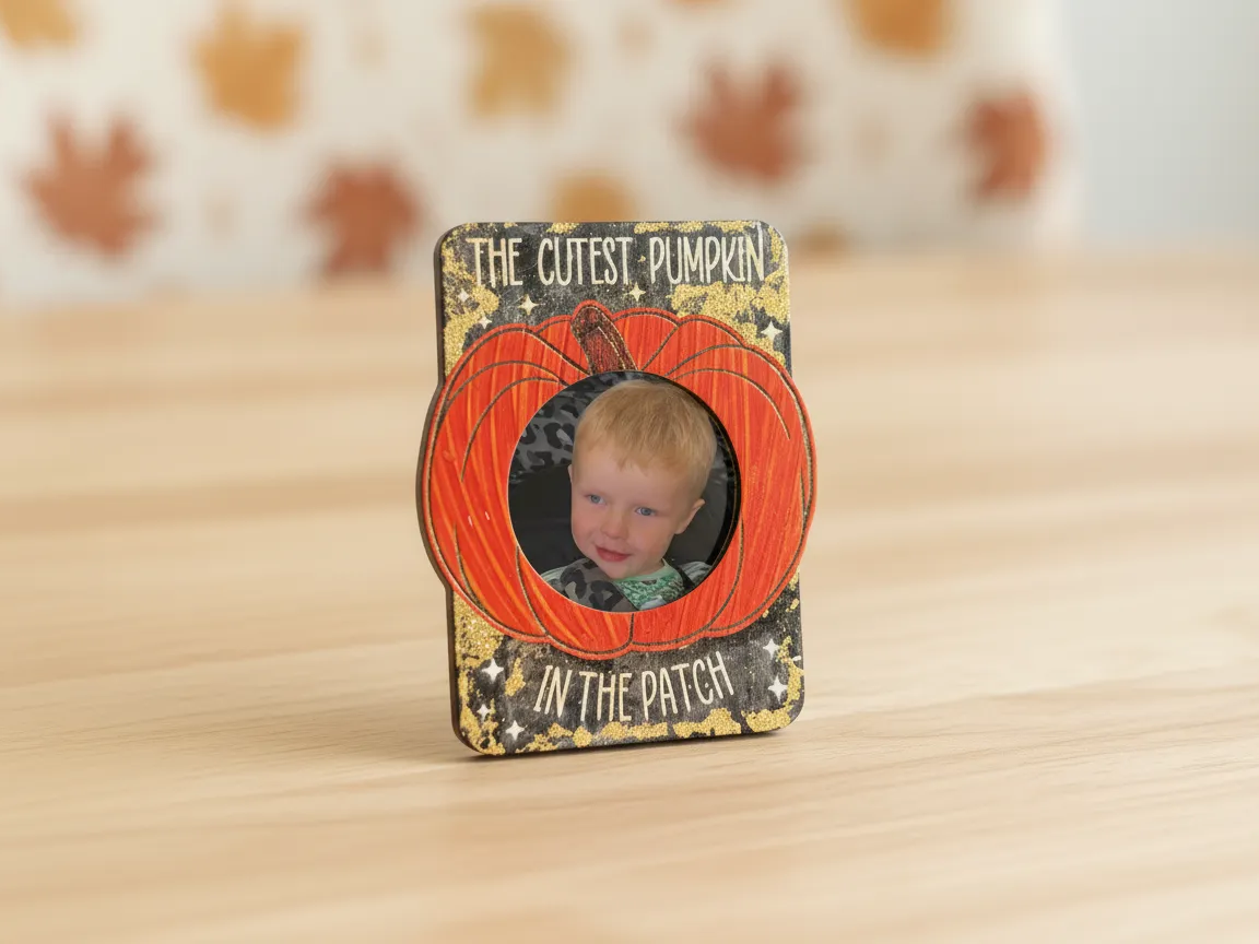 Laser Cut Pumpkin Photo Frame The Cutest Pumpkin In The Patch - Fridge ...