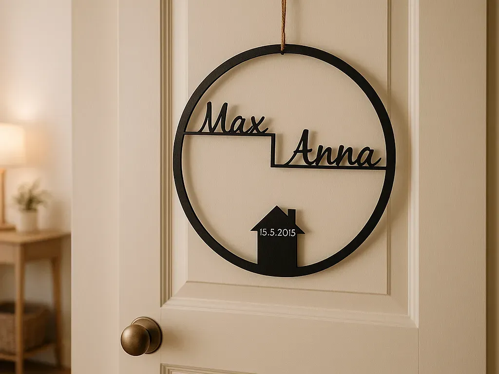 Personalized Laser Cut Family Name Door Sign with Date | Free Files - Atomm