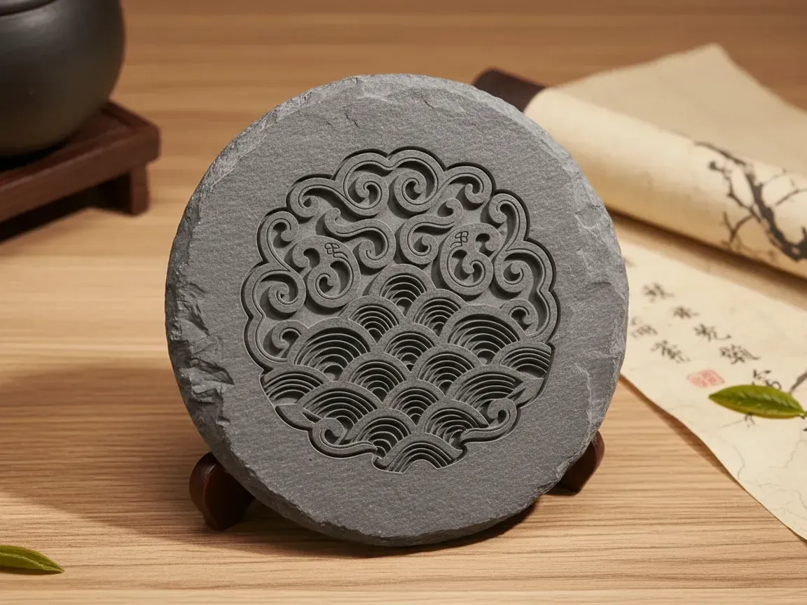 Laser deep carved rock slab coaster | Free Files - Atomm