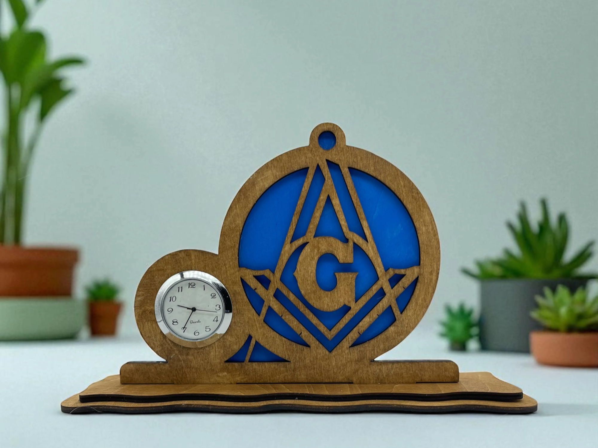 Masonic/Mason Blue Lodge Desk Clock | Free Files - Atomm
