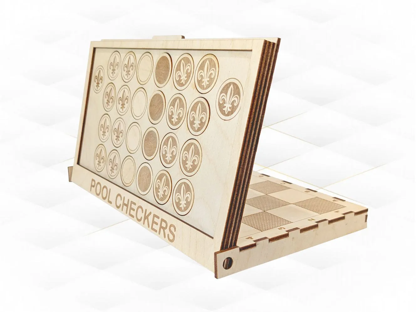 Gift Pool Checkers set, laser cutting design, gift game board. Laser ...