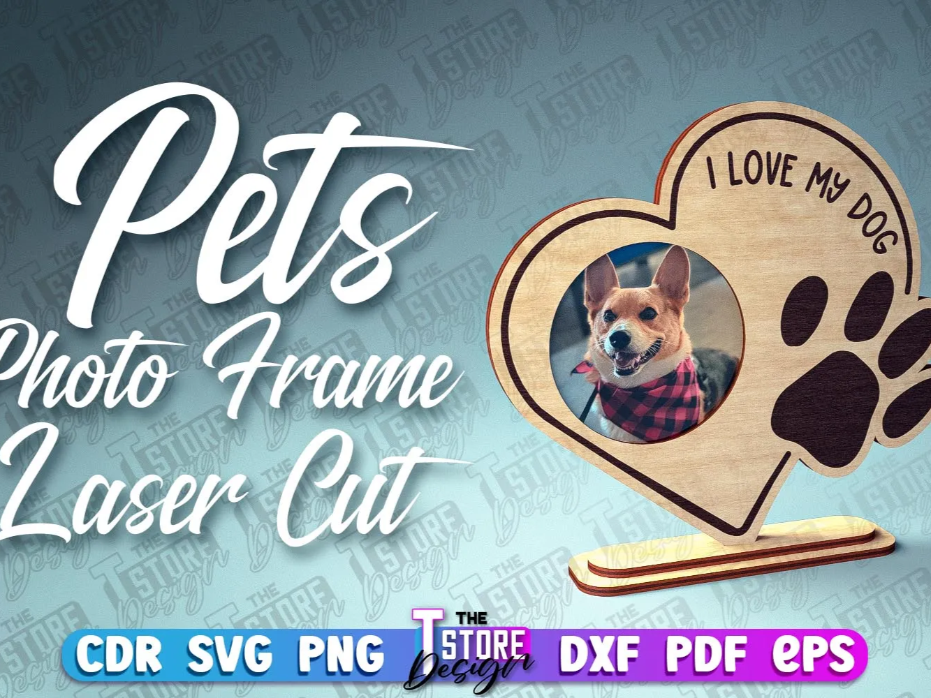 Pets Photo Frame Laser Cut Design, Animals Photo Frame, Personalized ...