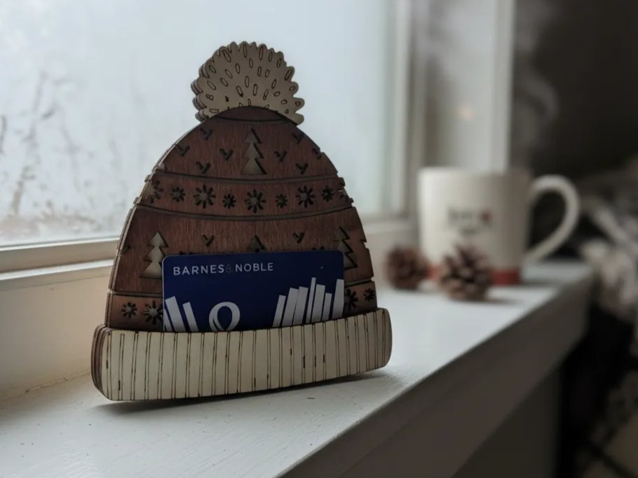 Laser Cut Wooden Winter Hat Gift Card Holder | Free Files - Atomm