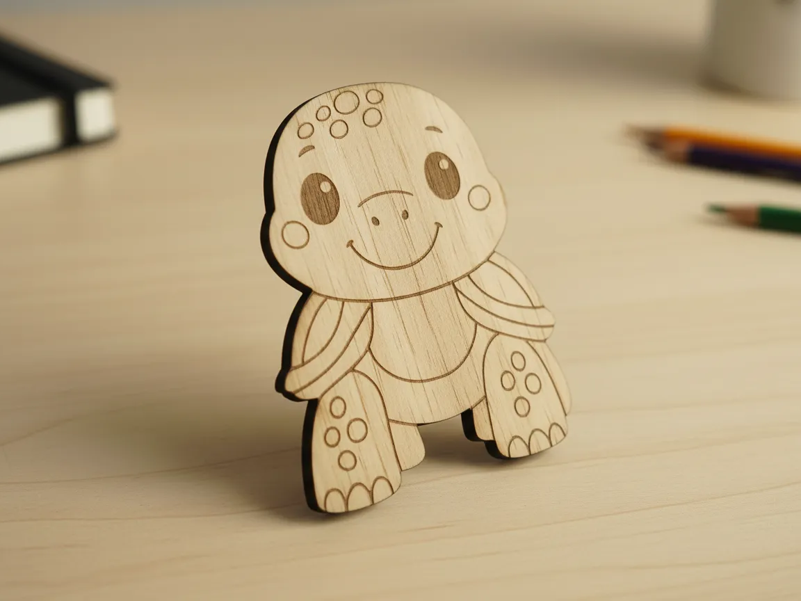 Laser cut and engrave | Laser Cut Wooden Turtle Figurine with Cute ...