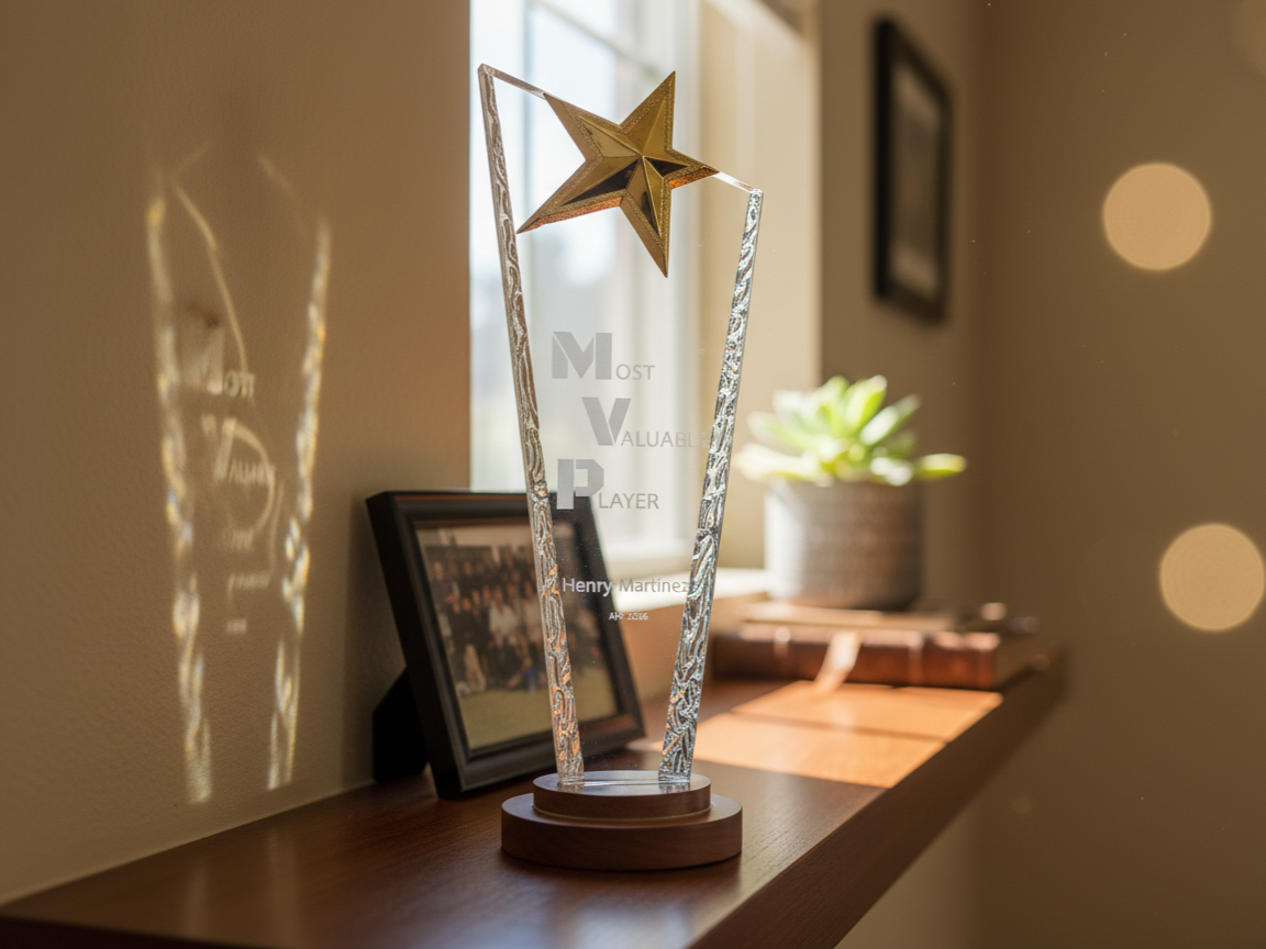 UV Laser Engraved Custom Trophies 4 SET | Free Files - Atomm
