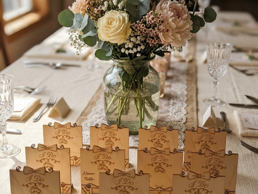 Wedding Table Place Card Holders with I Do and Ring Motif | Free Files ...