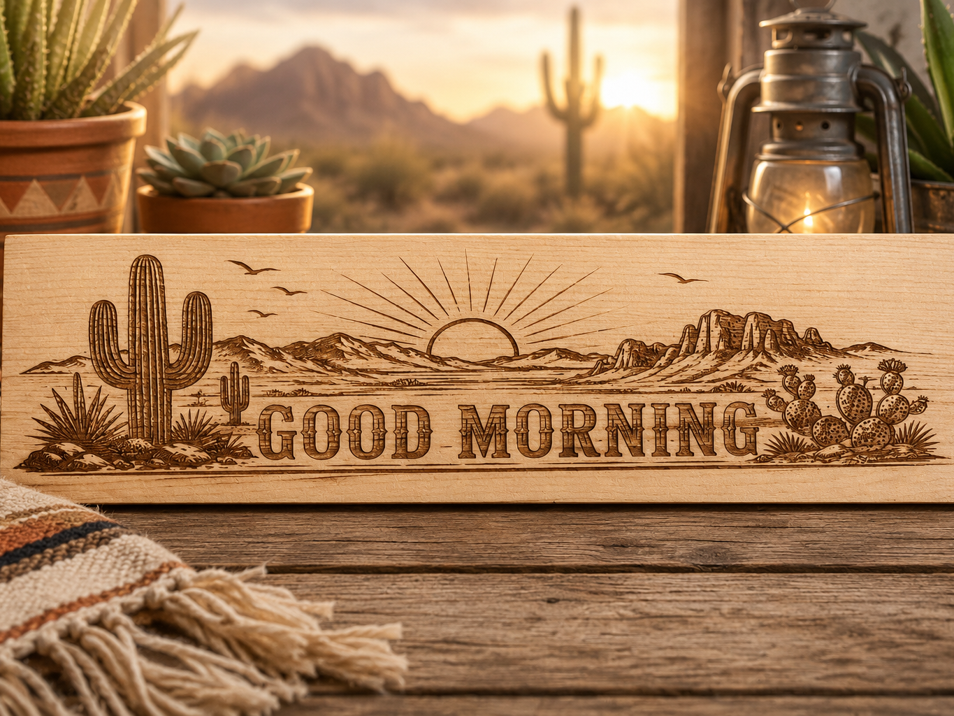 Good Morning Desert Sunrise Sign | Free Files - Atomm