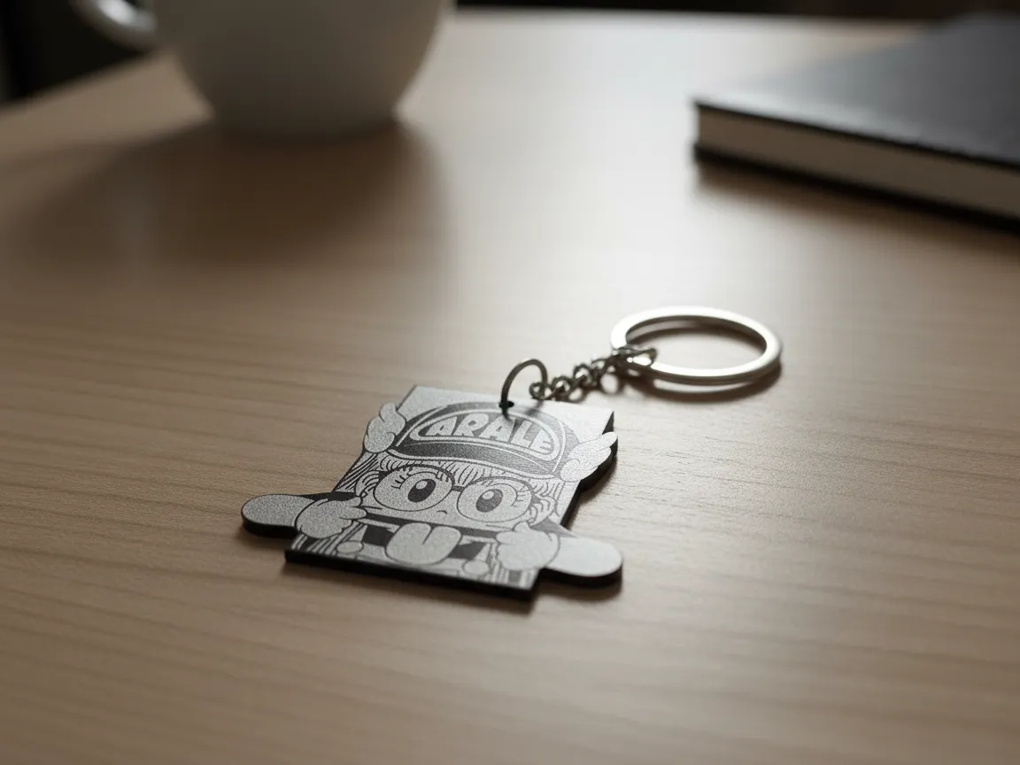Laser Cut Arale Character Keychain with Engraved Details | Free Files ...