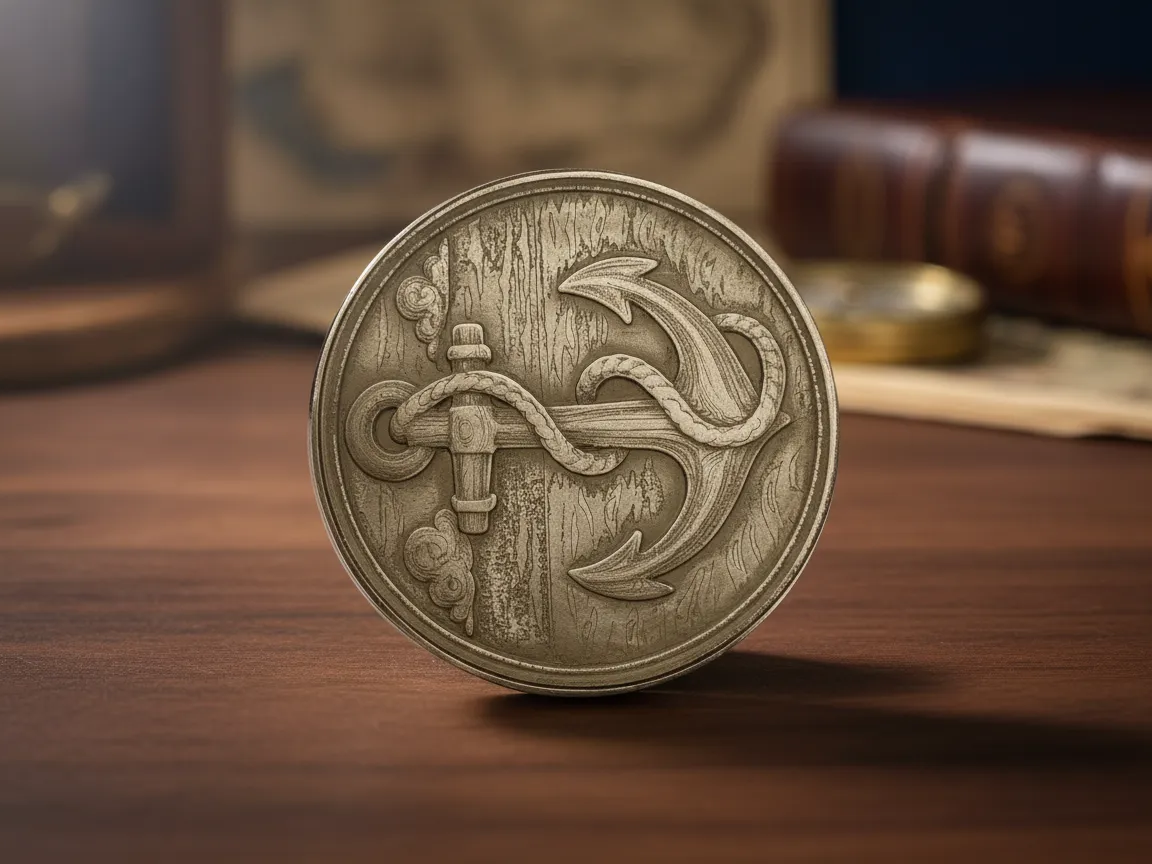 Antique Style Laser Engraved Anchor Decorative Coin | Free Files - Atomm