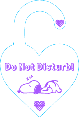 Heart Shaped Do Not Disturb Door Hanger with Sleeping Dog | Free Files ...