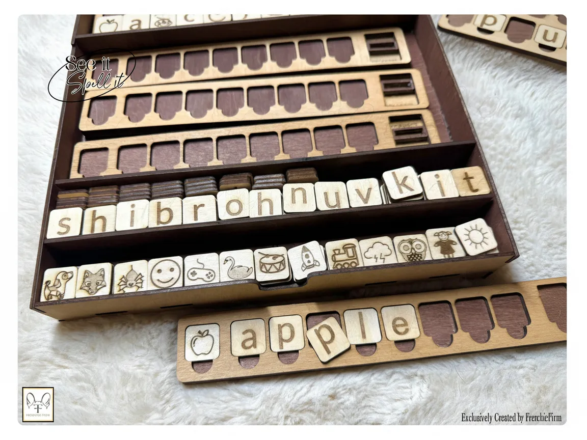 Laser cut and engrave,Inkjet printing | Laser Cut Wooden Spelling Game ...