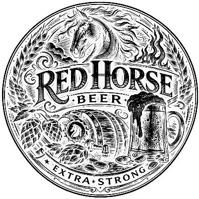 Laser Engraved Red Horse Beer Coaster Extra Strong | Free Files - Atomm
