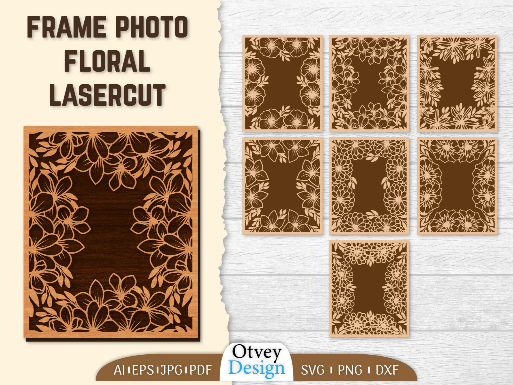Laser cut and engrave | Frame Photo Floral Lasercut BUNDLES | Ready to ...