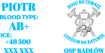 Nieśmiertelnik strażacki z grupą krwi i informacją medyczną | Free ...