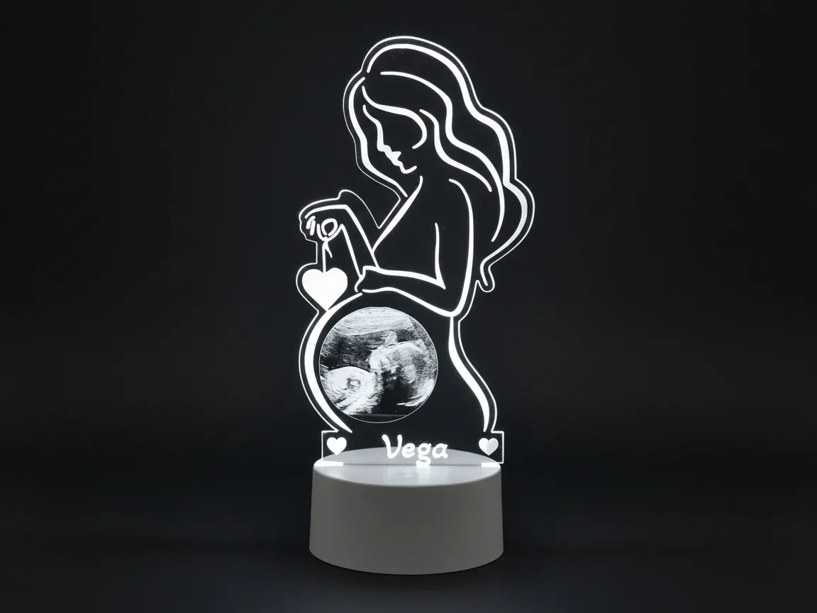 Lámpara LED personalizable con foto de mujer embarazada y ecografía ...