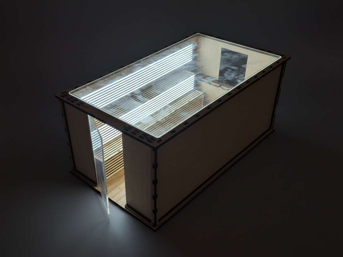 Modell einer modernen Sauna mit Glasdach und Inneneinrichtung | Ready ...