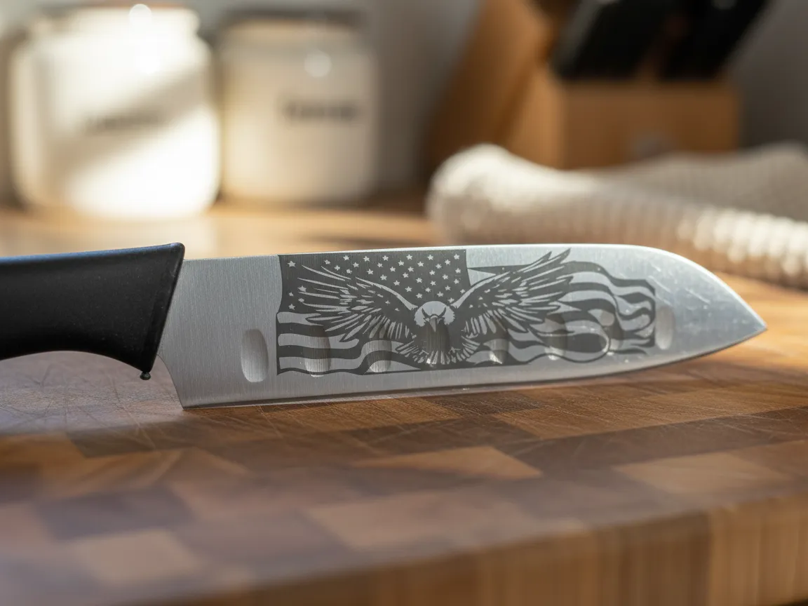 Kitchen Knife with American Flag and Bald Eagle Motif | Free Files - Atomm