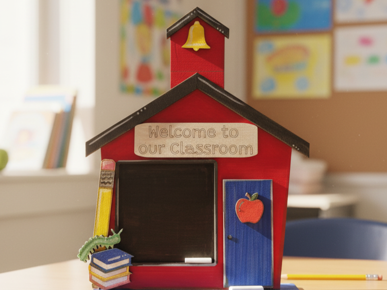 Welcome to Our Classroom Schoolhouse Sign Holder (Seasonal ...