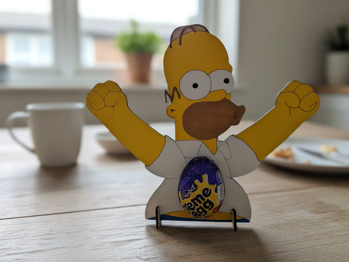 Laser Cut Homer Simpson Easter Egg Holder Stand | Free Files - Atomm