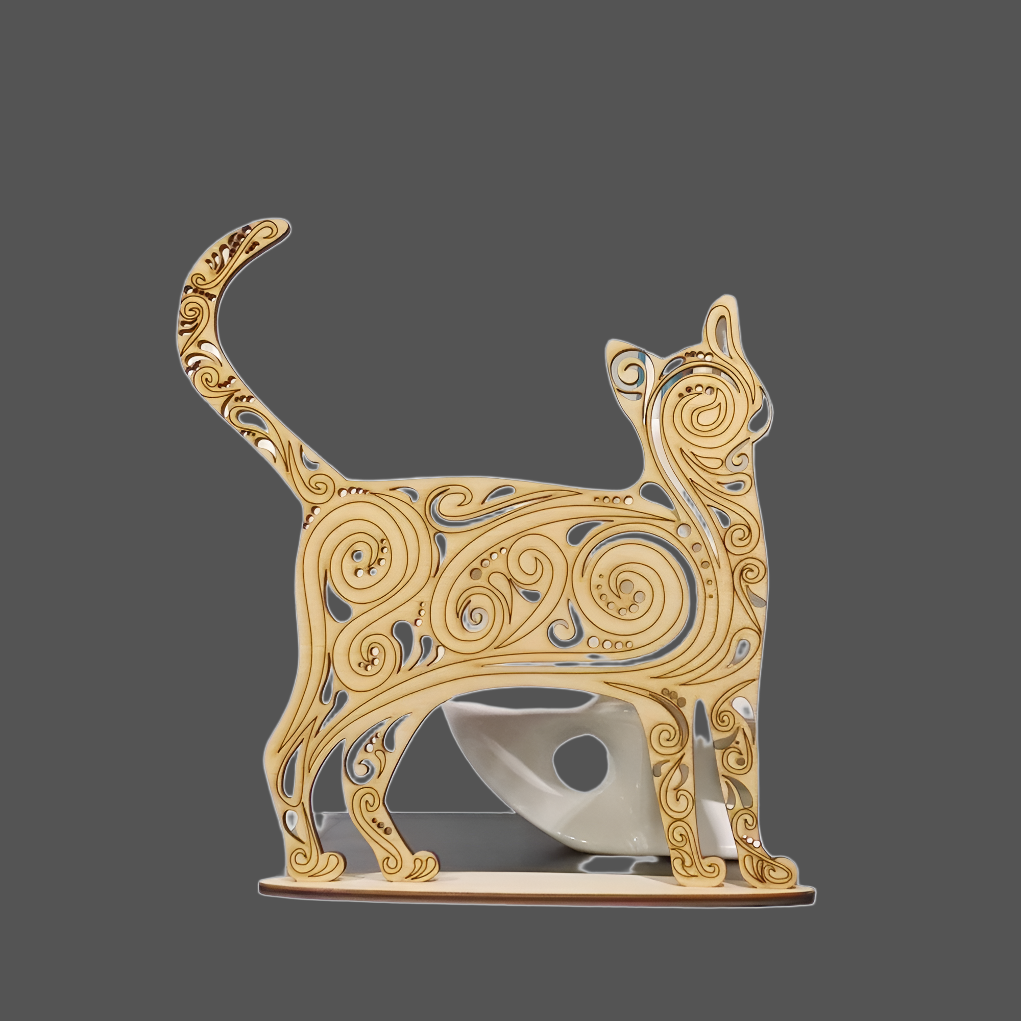 Laser cut and engrave | Cat Decoration 3D Puzzle Free Vector | Free ...