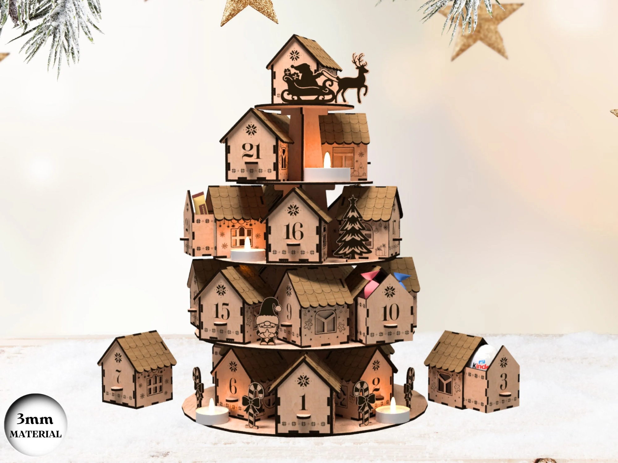 Christmas Advent Calendar Village SVG | Ready to Use Files - Atomm