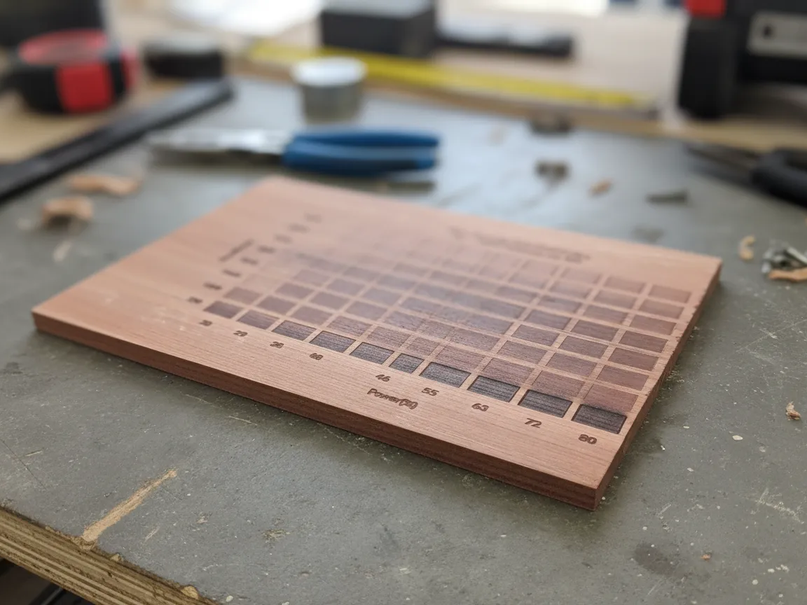 Laser Engraved Wood Test Grid Chart with Power and Speed Settings ...