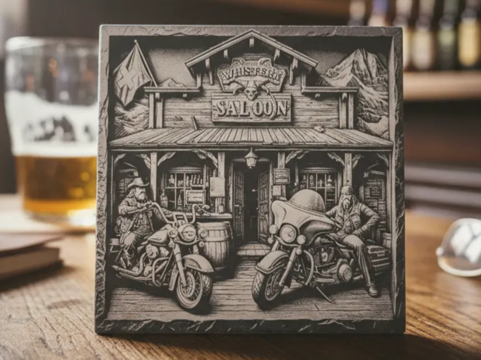 Gravure sur carrelage effet 3D saloon western | Free Files - Atomm