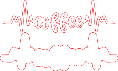 Laser Cut Wooden Coffee Sign with Heartbeat - Coffee is Life | Free ...