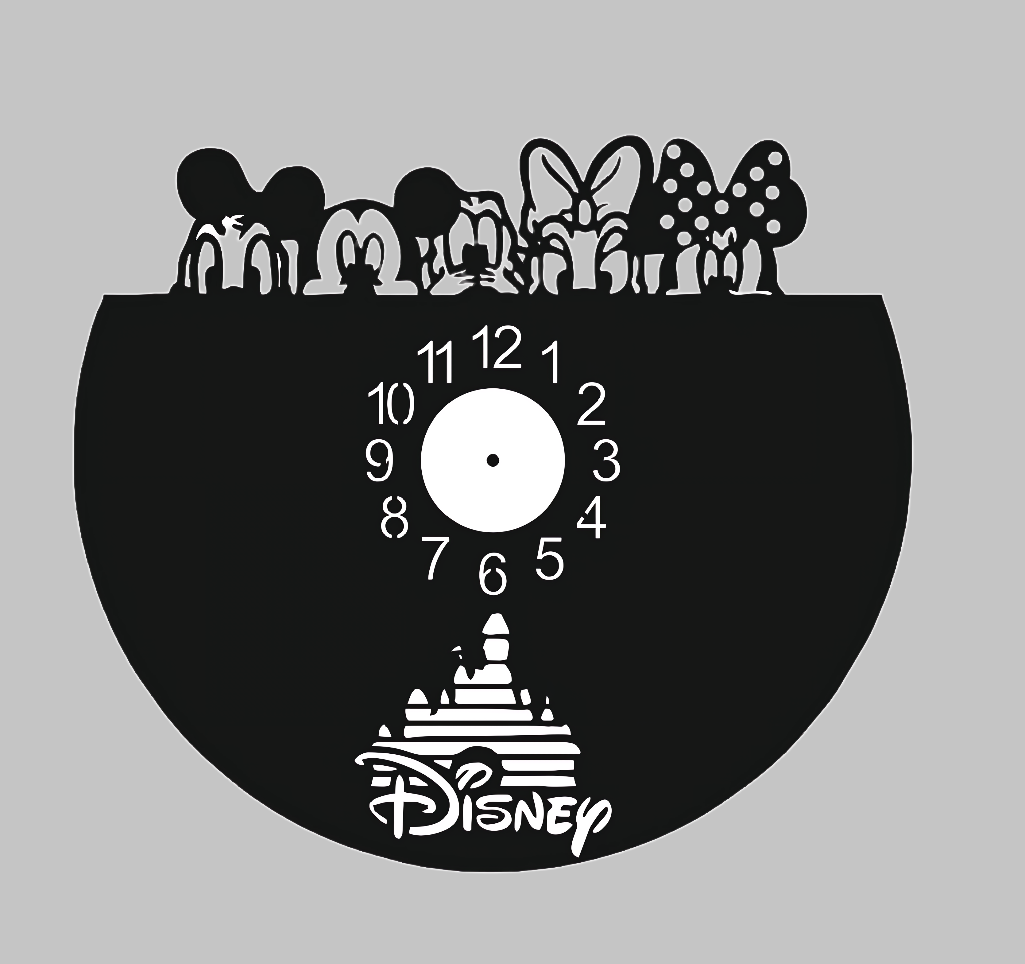Laser Cut Walt Disney Vinyl Clock Template Free Vector | Free Files - Atomm