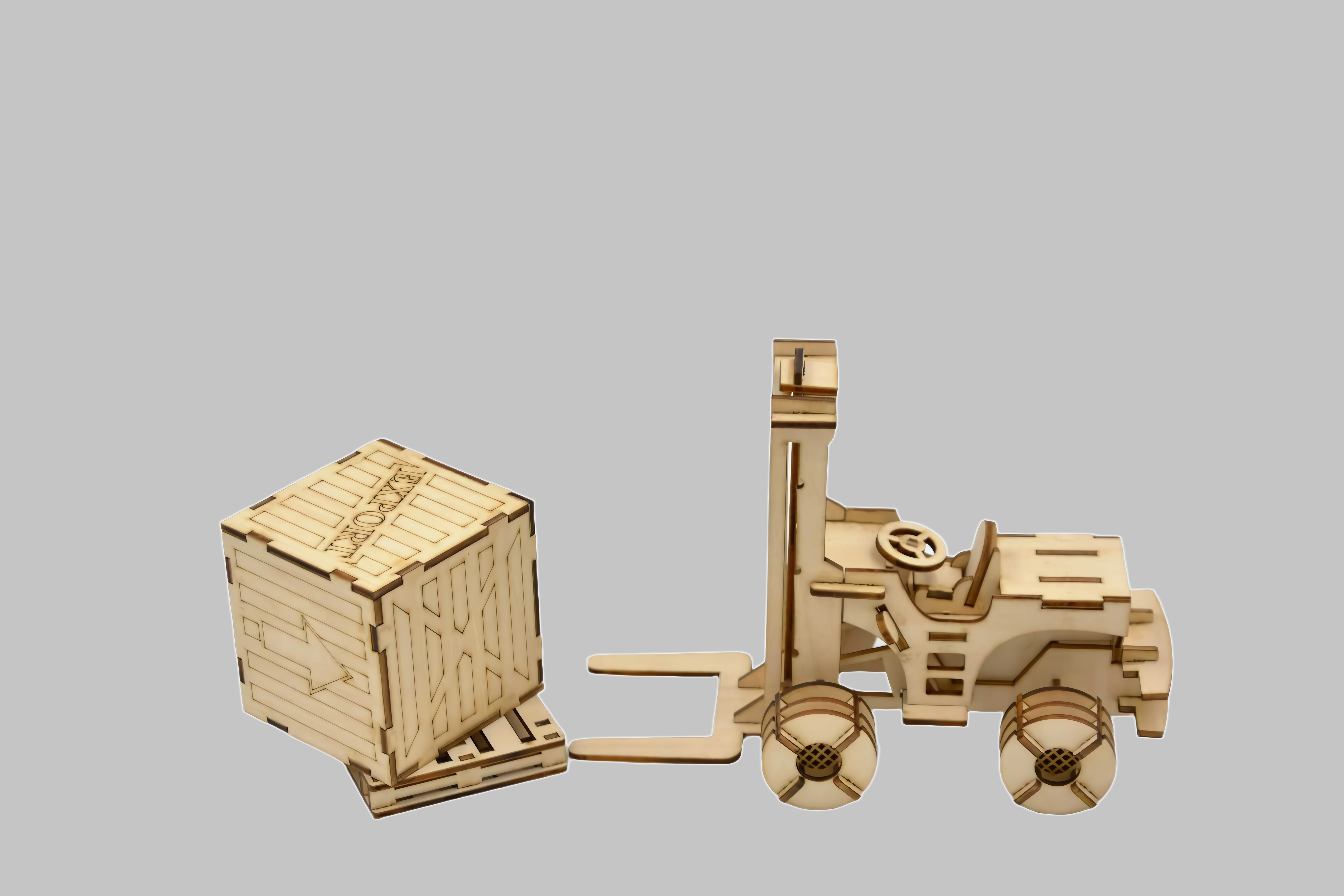 Laser Cut Forklift 3D Puzzle Free Vector | Free Files - Atomm