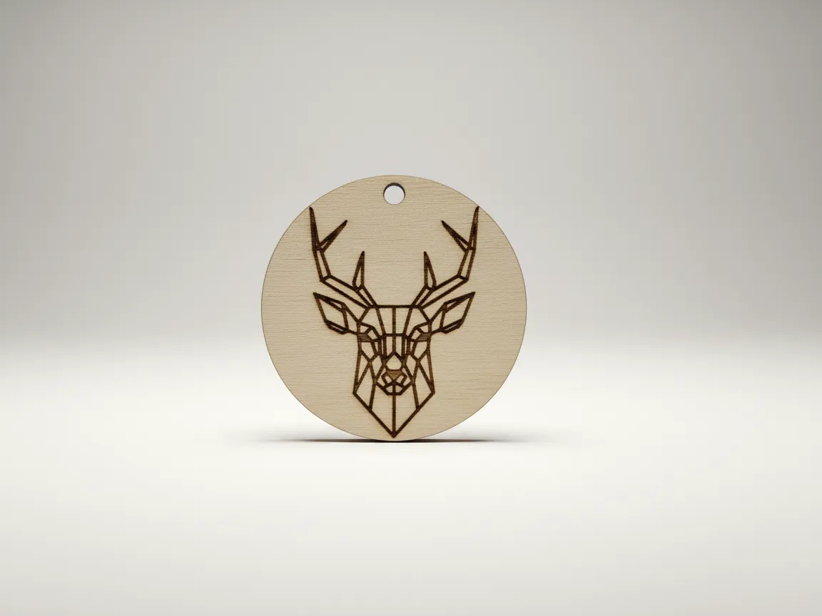 Laser Cut Wooden Deer Head Keychain with Geometric Design | Free Files ...