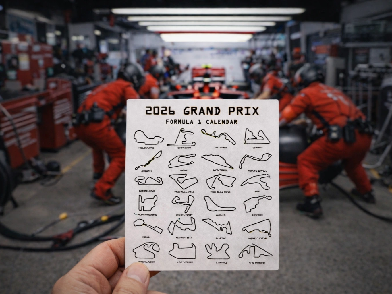 2026 Formula 1 Grand Prix Race Track Calendar Card | Free Files - Atomm