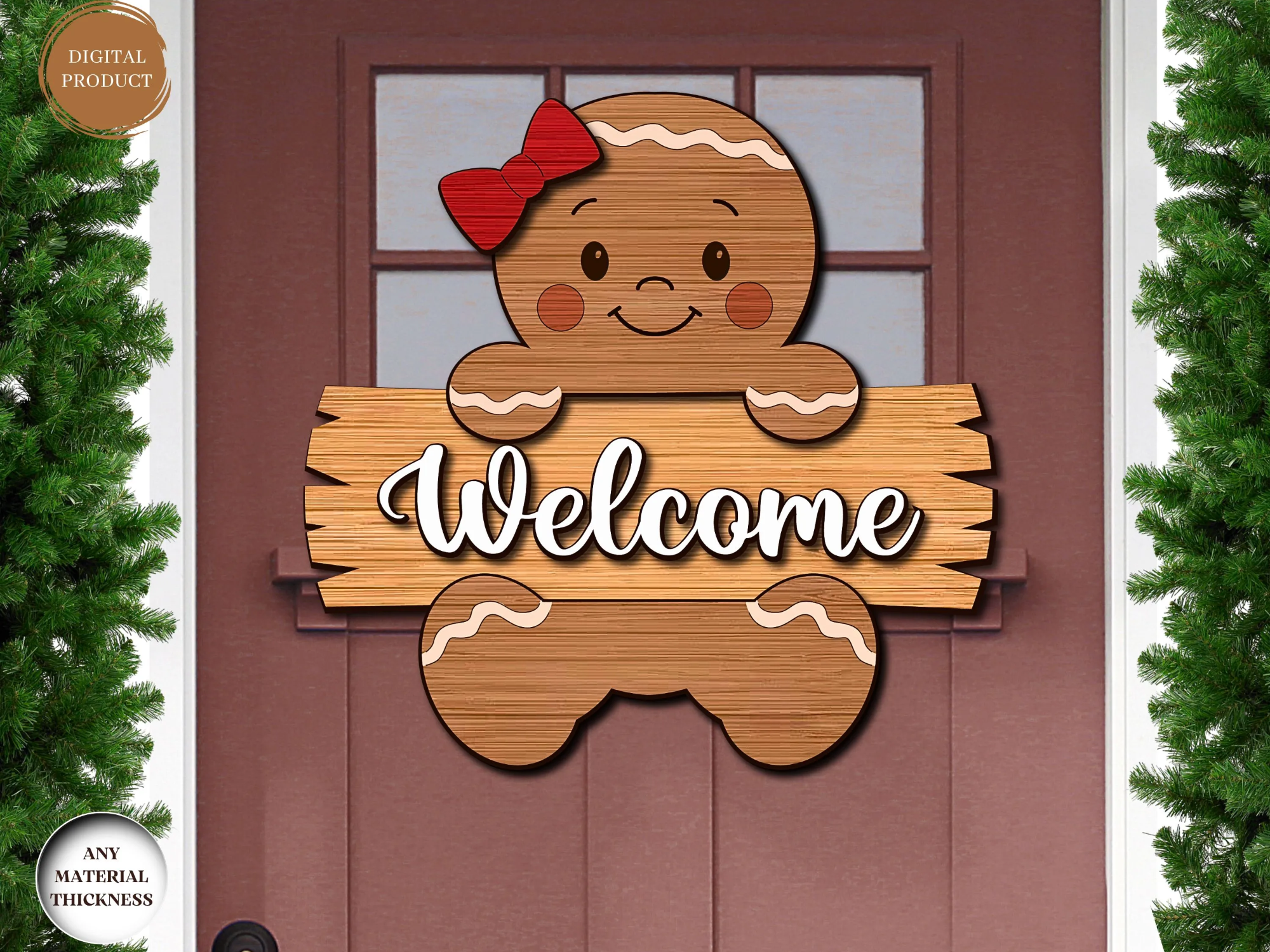 Laser cut and engrave | Gingerbread Man Door Sign Laser Cut | Ready to ...