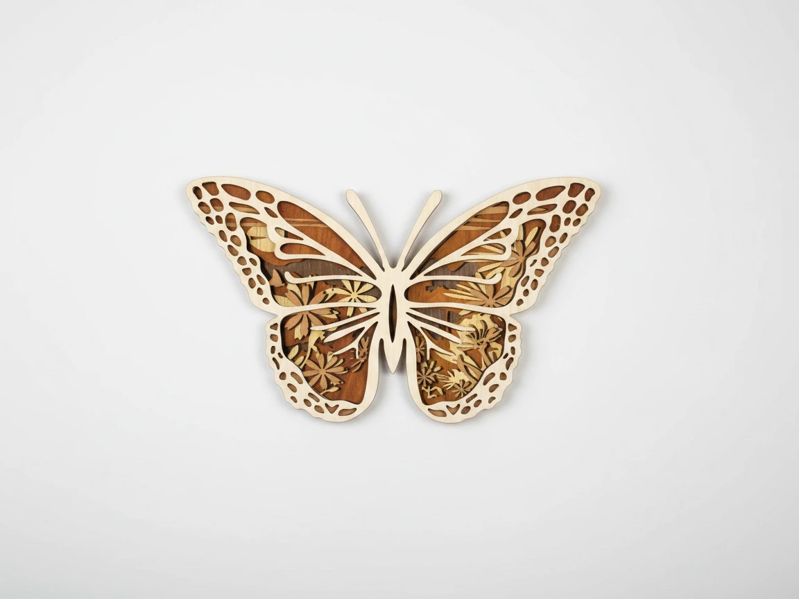 Butterfly Layered SVG XCS Design | 5 Layer Floral Wooden Decor ...