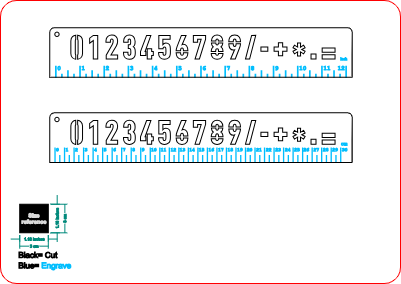 Math Ruler SVG | Laser Cut Ruler Template | Wooden Measuring Tool SVG ...