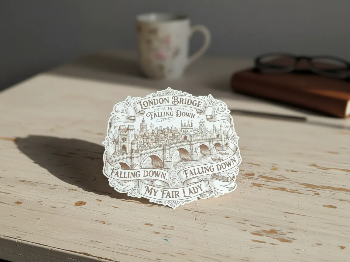 London Bridge Is Falling Down Nursery Rhyme Illustration | Ready to Use ...