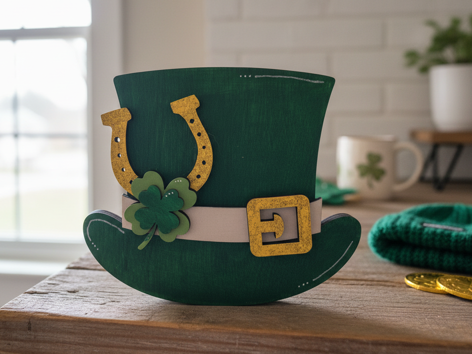 St. Patrick's Day Leprechaun Hat with Horseshoe and Shamrock | Free ...